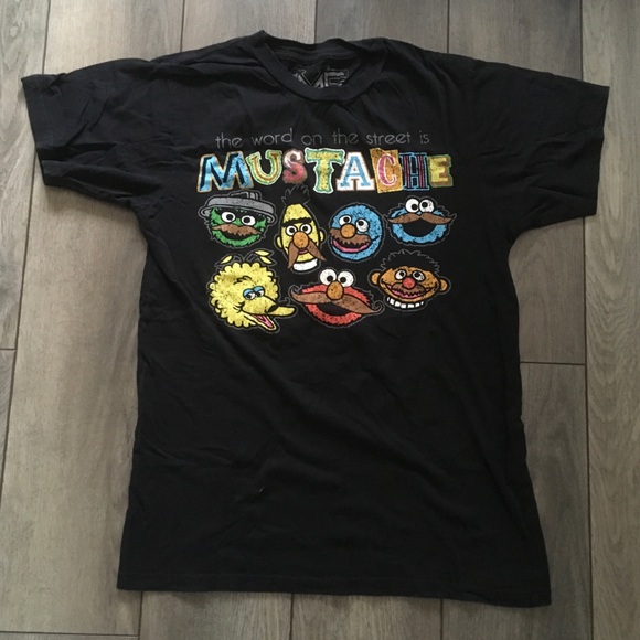 Mighty Fine | Shirts | Sesame Street Mustache Shirt | Poshmark